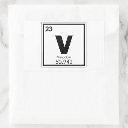 Vanadium chemical element symbol chemistry formula rectangular sticker ...