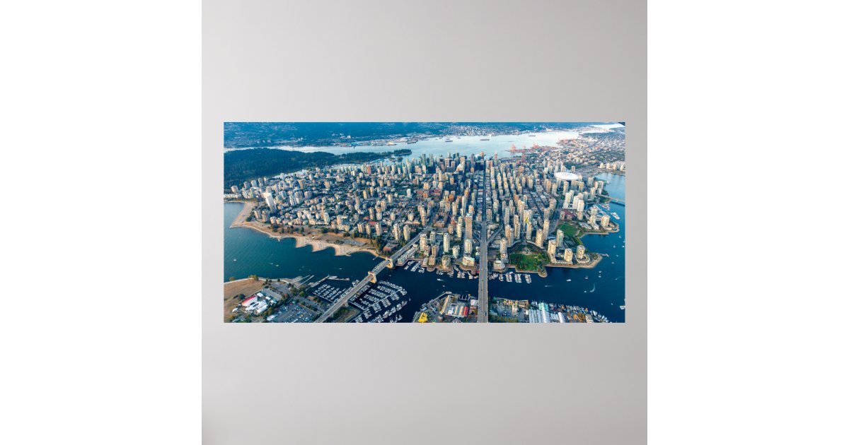 Vancouver aerial poster | Zazzle