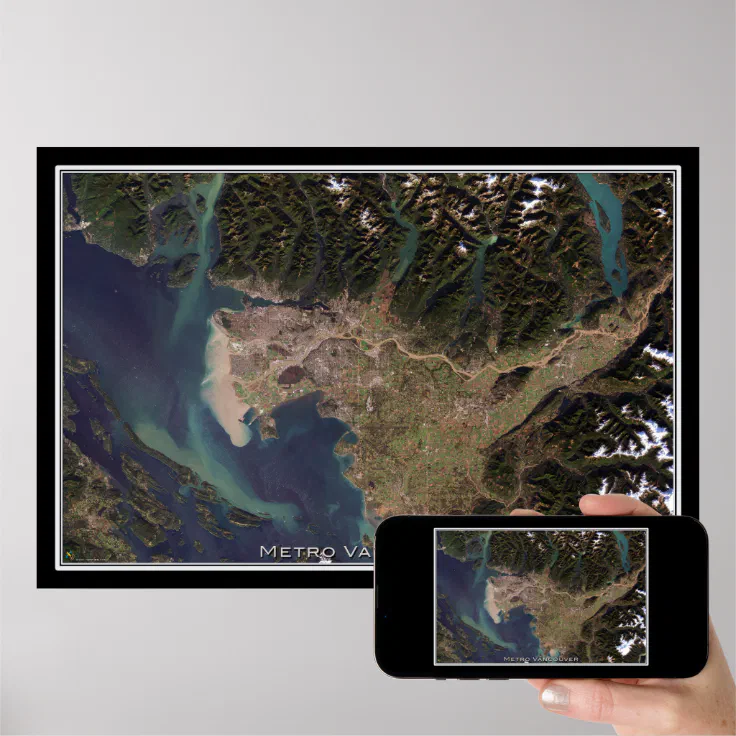 Vancouver British Columbia Satellite Poster Map | Zazzle