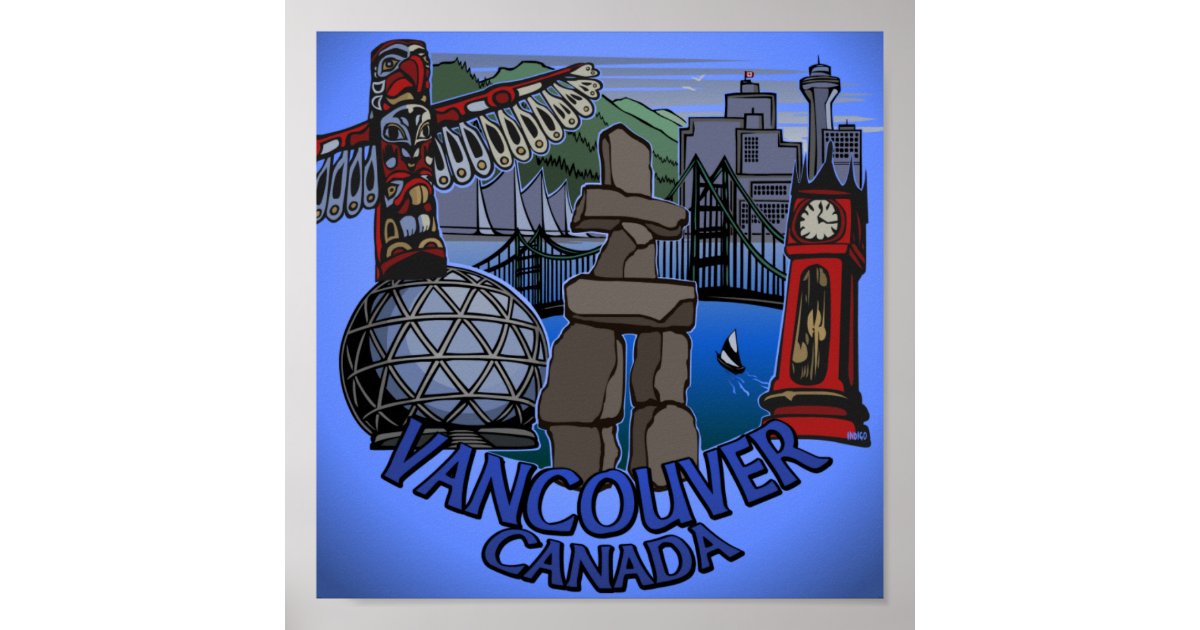 Vancouver First Nations Poster Landmark Art Decor | Zazzle