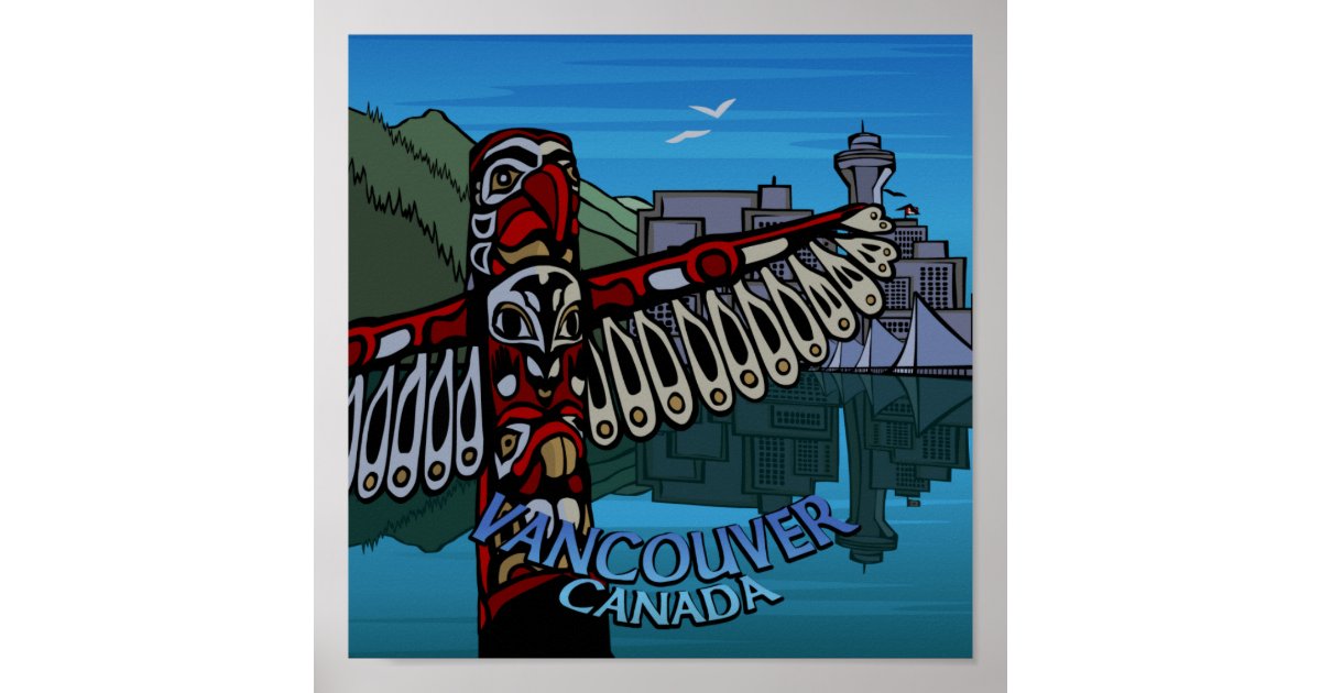 Vancouver First Nations Poster Totem Home Decor | Zazzle