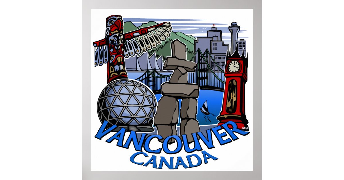Vancouver First Nations Poster Totem Home Decor | Zazzle