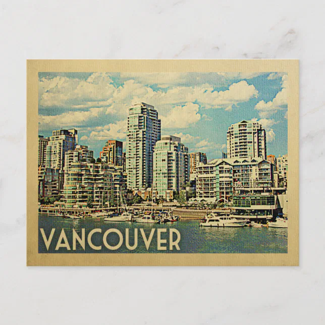 Vancouver Postcard Canada Vintage Travel | Zazzle