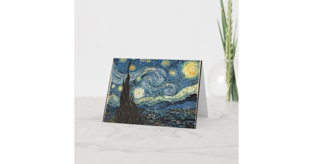 vangogh-starry night edit card | Zazzle