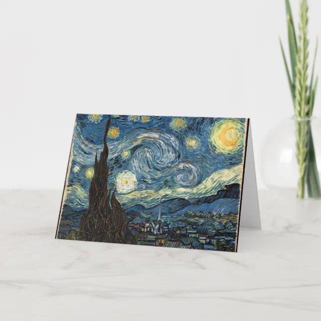 vangogh-starry night edit card | Zazzle