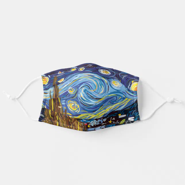 Vangogh Starry Night remix Adult Cloth Face Mask | Zazzle