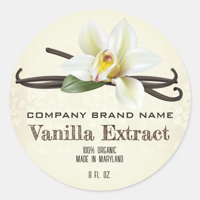 Vanilla Bean Spice Classic Round Sticker | Zazzle