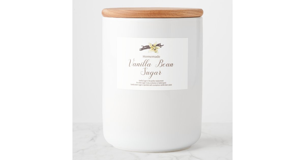 Vanilla Bean Sugar Labels, Homemade vanilla sugar Food Label | Zazzle