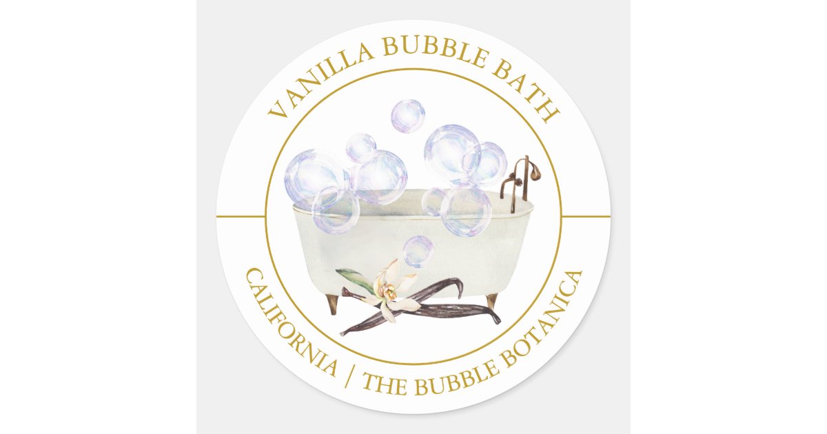 Vanilla Bubble Bath label | Zazzle