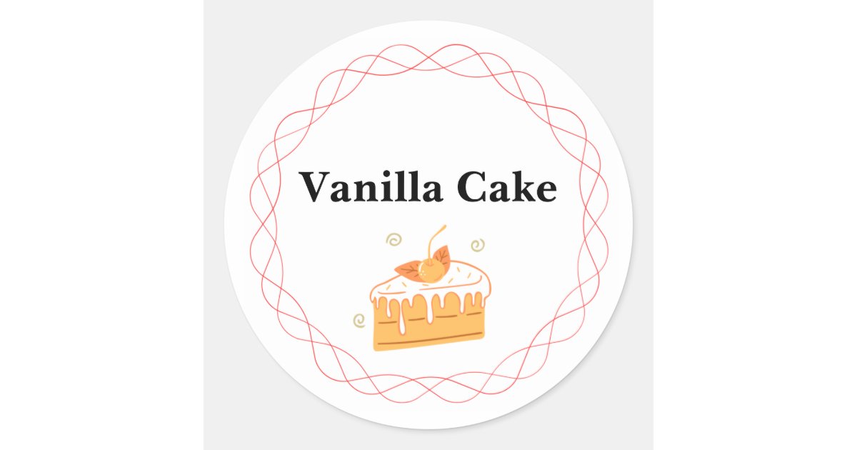 Vanilla cake sticker | Zazzle
