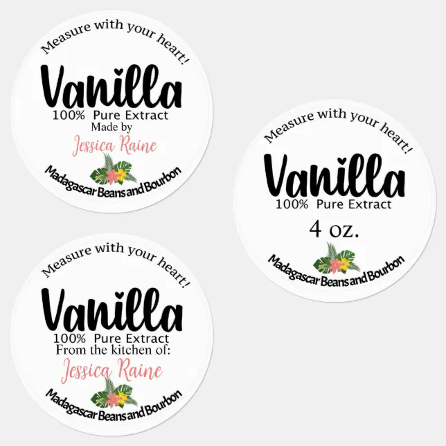 Vanilla Extract Labels, Madagascar bean Labels | Zazzle
