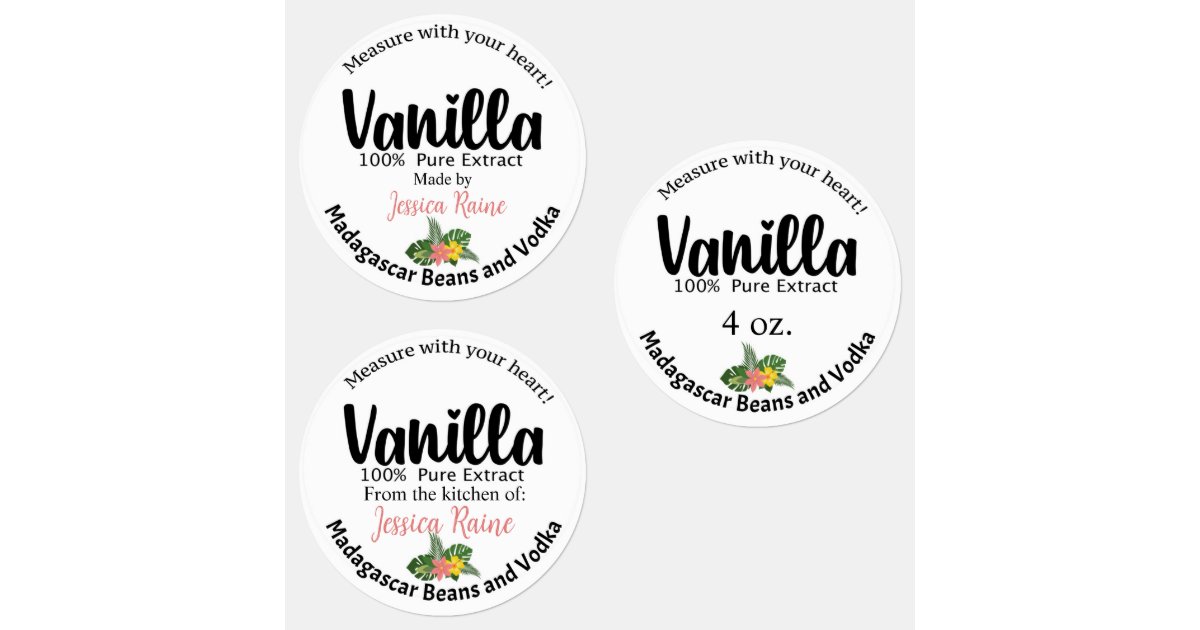 Vanilla Extract Labels, Madagascar bean Labels | Zazzle