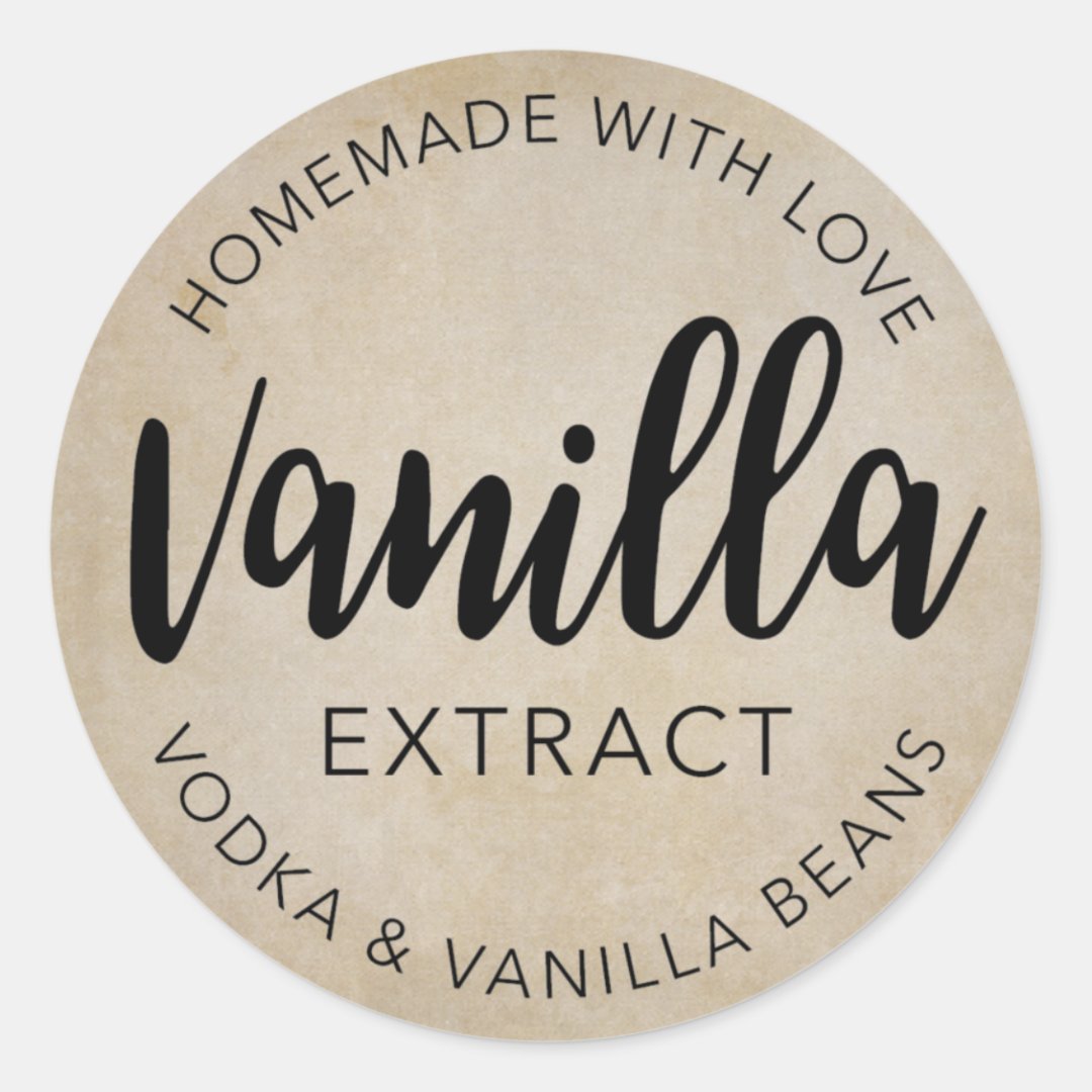 Vanilla Extract VE001_04rd Classic Round Sticker | Zazzle
