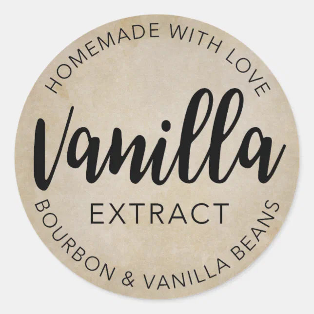 Vanilla Extract VE001_04rd Classic Round Sticker | Zazzle