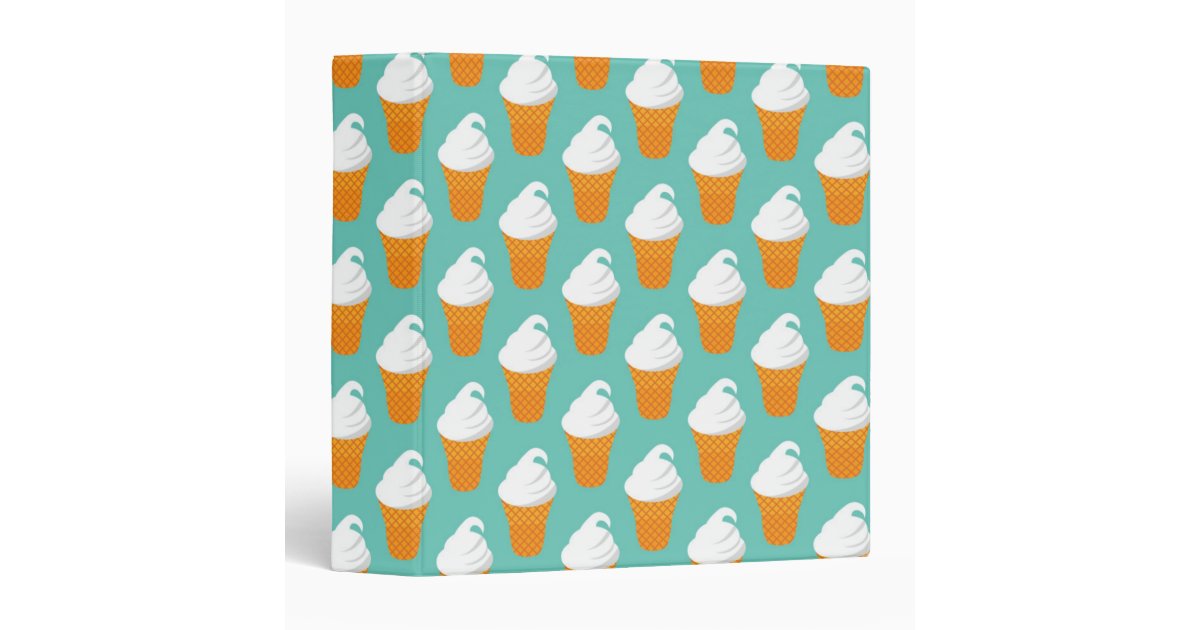 Vanilla Ice Cream Cone Pattern Binder | Zazzle