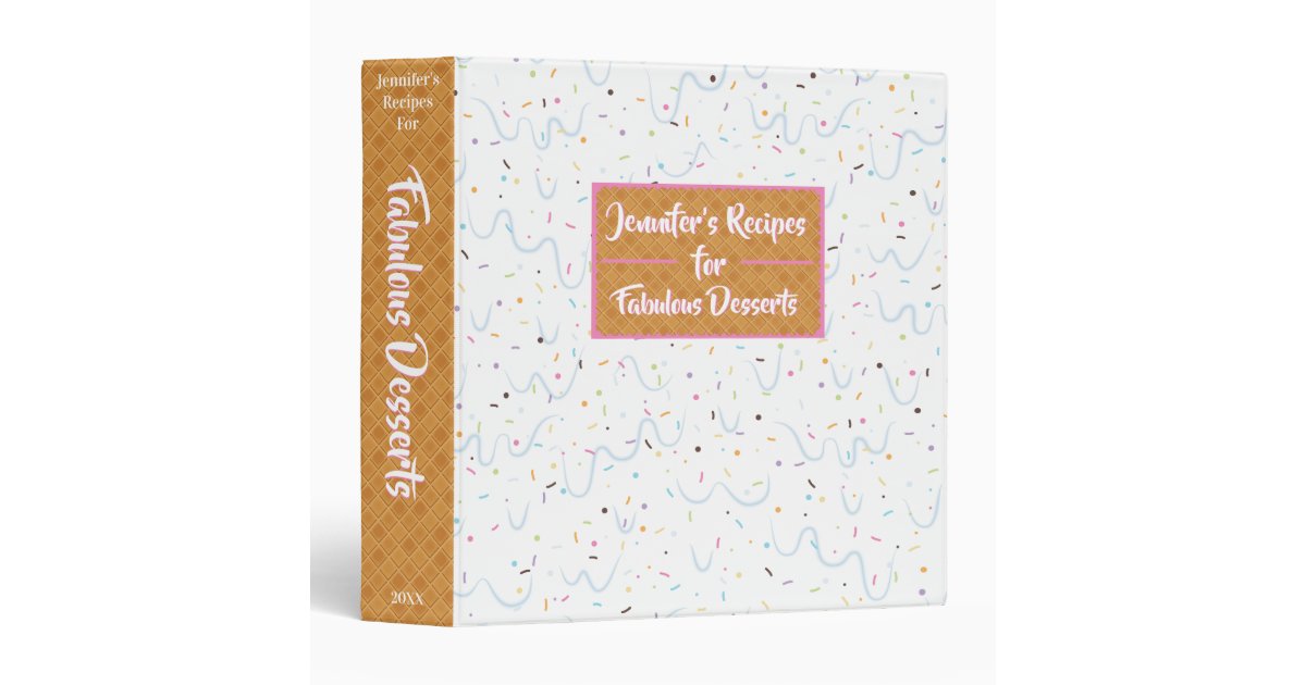 Vanilla Ice Cream Recipe 3 Ring Binder | Zazzle
