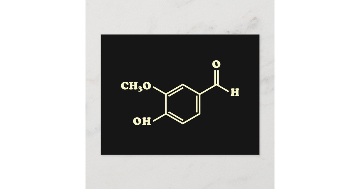 Vanilla Vanillin Molecular Chemical Formula Postcard | Zazzle