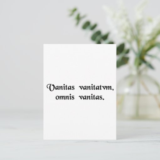 Vanity of vanities, all is vanity. postcard | Zazzle