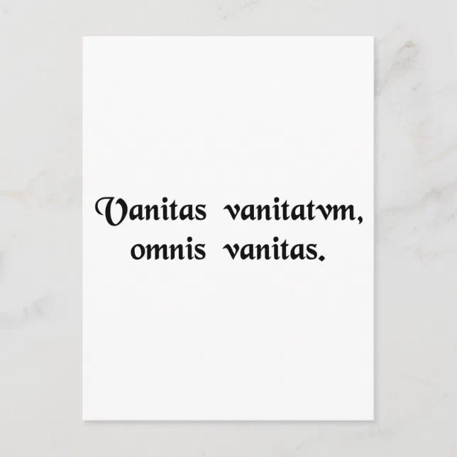 Vanity of vanities, all is vanity. postcard | Zazzle