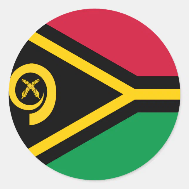 Vanuatu Flag Classic Round Sticker | Zazzle