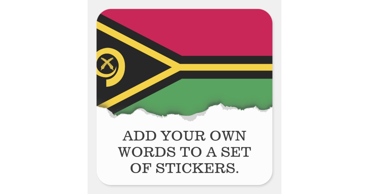 Vanuatu Flag Square Sticker | Zazzle