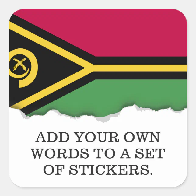 Vanuatu Flag Square Sticker | Zazzle