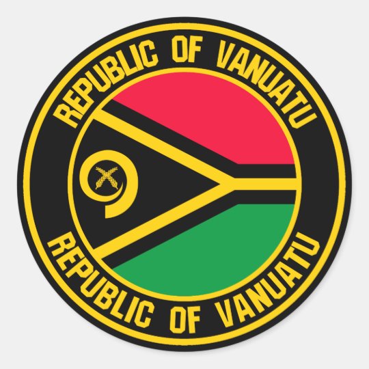 Vanuatu Round Emblem Classic Round Sticker | Zazzle.com