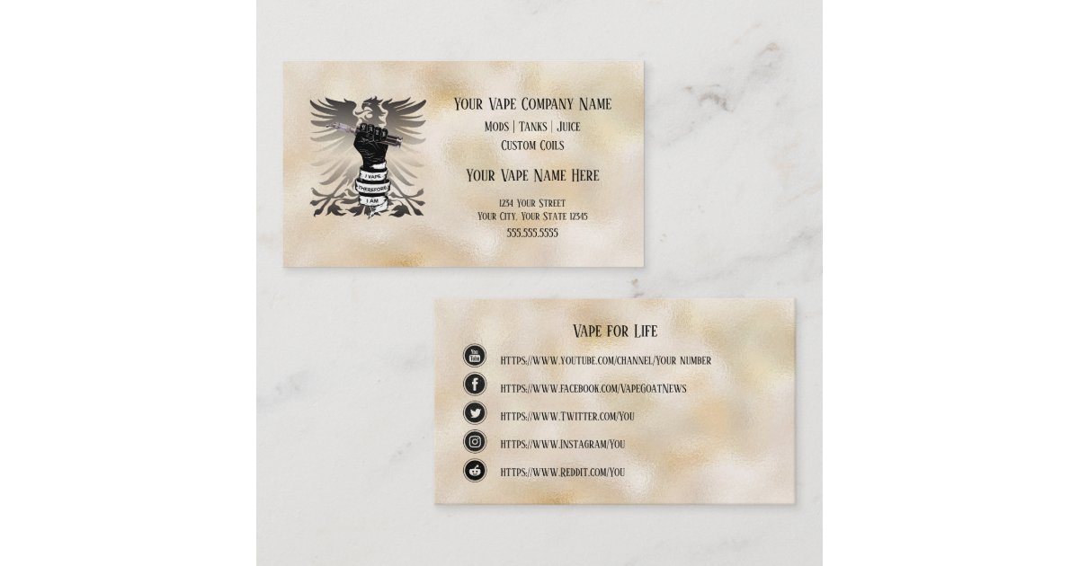 VAPE | I Vape I am Business Social Media Business Card | Zazzle