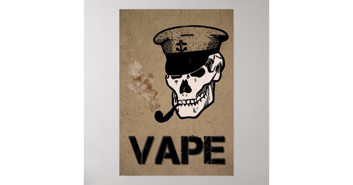 Vape Skull Smoke Grunge Poster | Zazzle