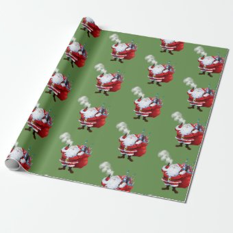 VAPE | Vaping Santa Merry Christmas Wrapping Paper | Zazzle