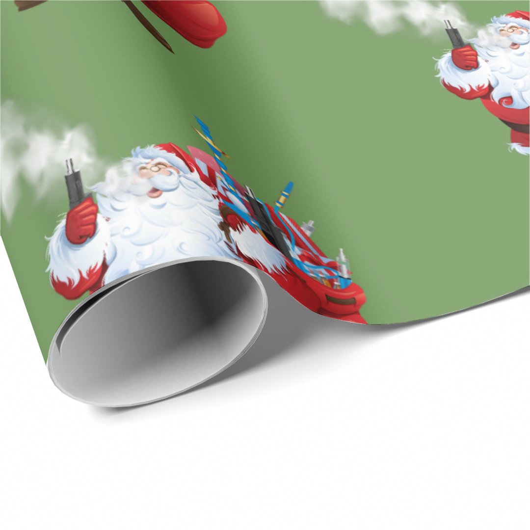 VAPE | Vaping Santa Merry Christmas Wrapping Paper | Zazzle
