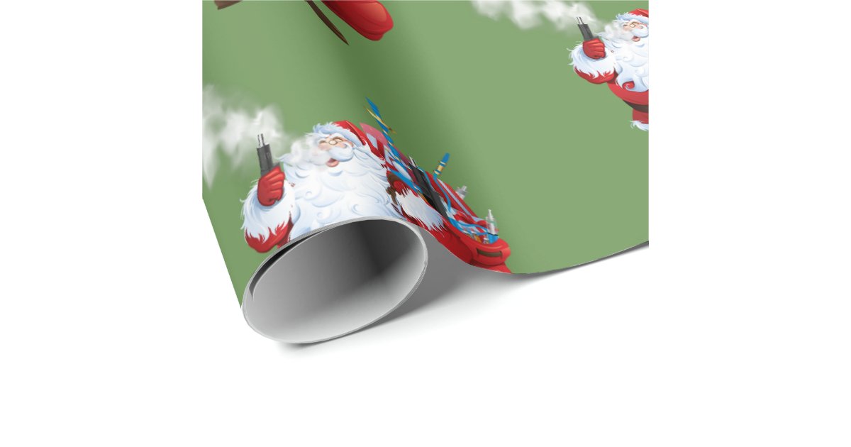 VAPE | Vaping Santa Merry Christmas Wrapping Paper | Zazzle