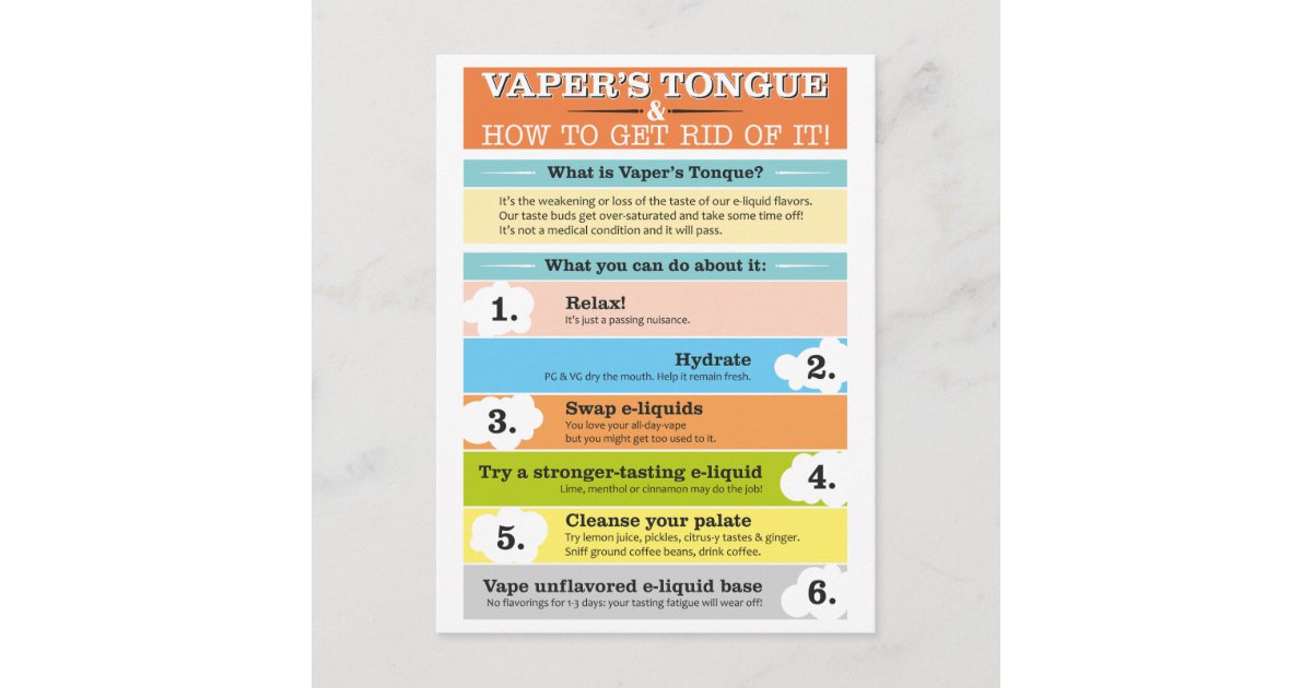 Vaper's Tongue Infographic Postcard | Zazzle