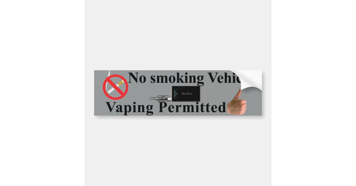 Vaping allowed bumper sticker | Zazzle