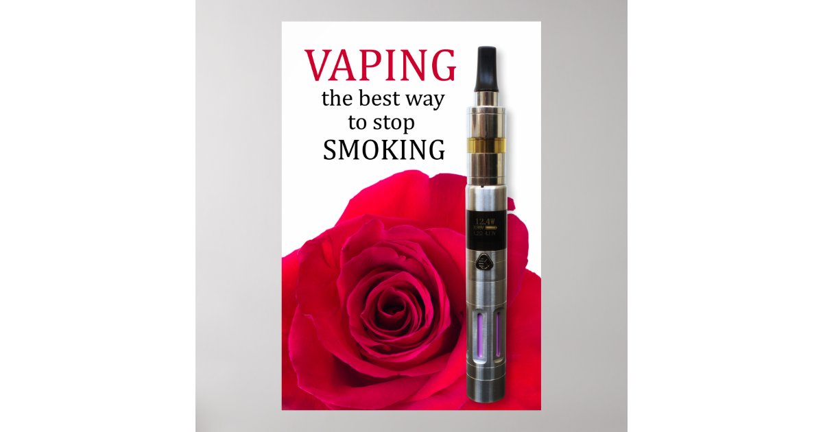 Vaping and rose flower poster | Zazzle