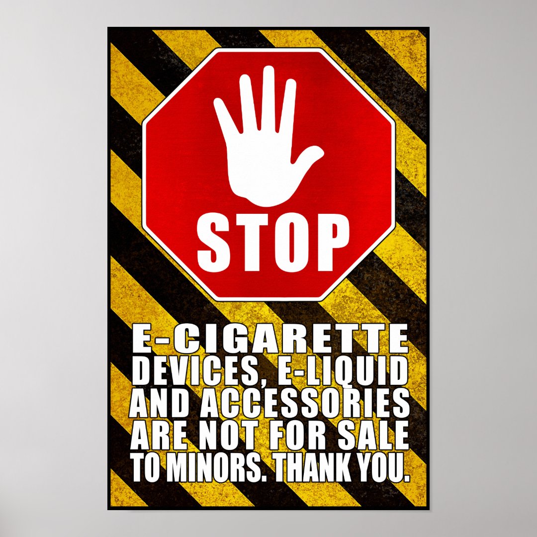 Vaping No Sale To Minors Poster | Zazzle