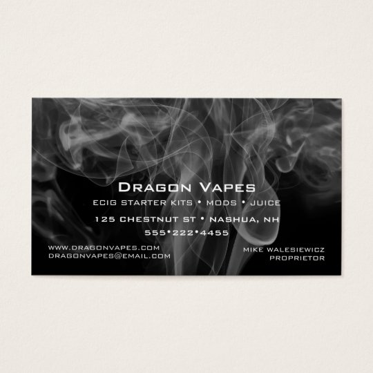 Vapor Vape Plume of Smoke Black & White Business Card | Zazzle.com