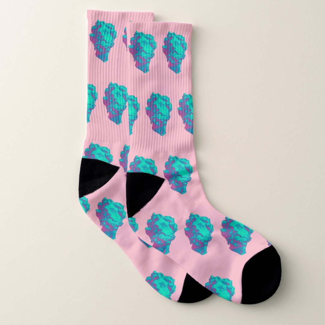 Vaporwave Aesthetic Glitch Statue Socks | Zazzle