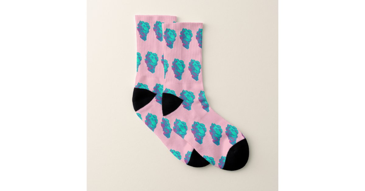 Vaporwave Aesthetic Glitch Statue Socks | Zazzle