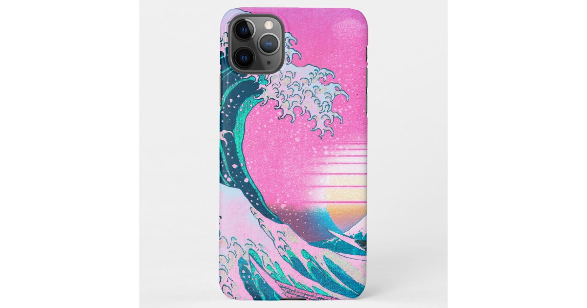 Vaporwave Aesthetic Great Wave Off Kanagawa Sunset iPhone Case | Zazzle