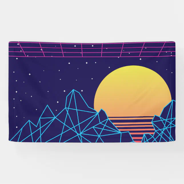 Vaporwave Sunset Banner | Zazzle