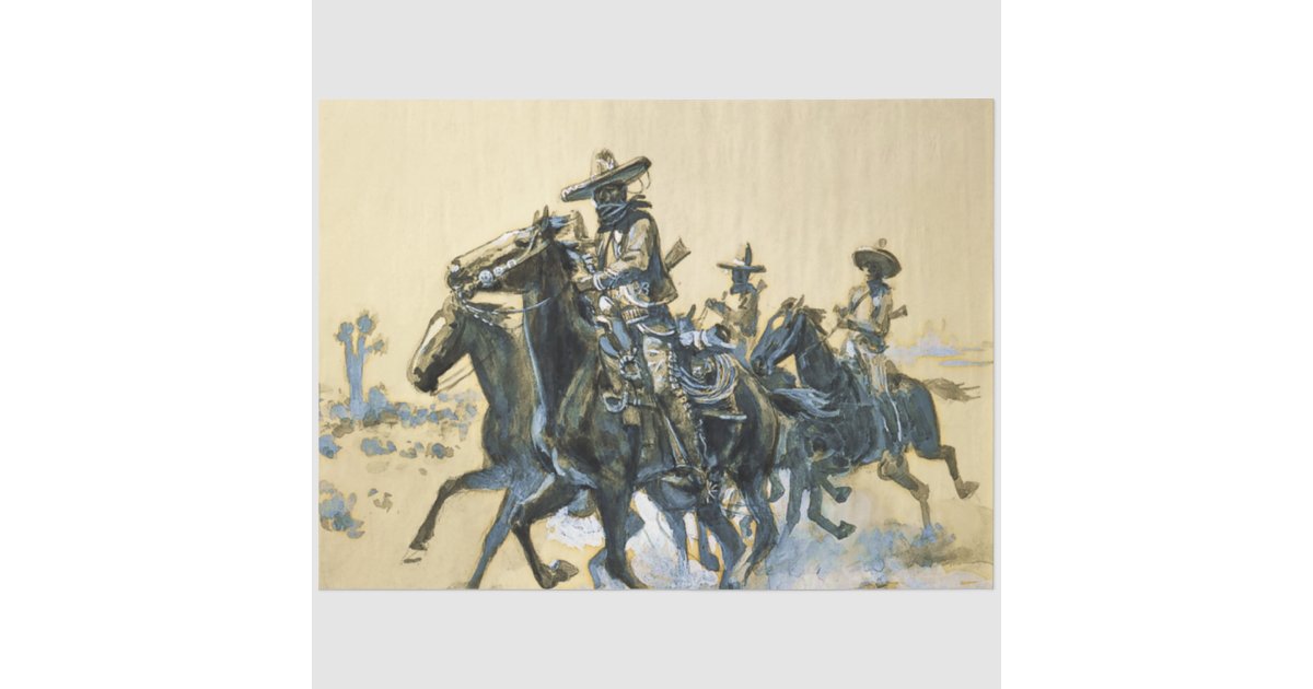 Vaqueros” Western Art By Charles M Russell Tissue Paper Zazzle