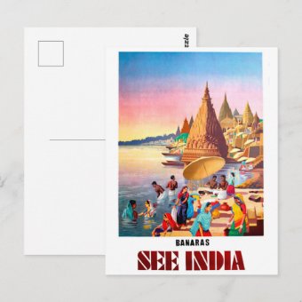 Varanasi, India, Ganges river Postcard | Zazzle