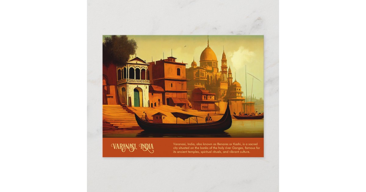 Varanasi India Painting Postcard | Zazzle