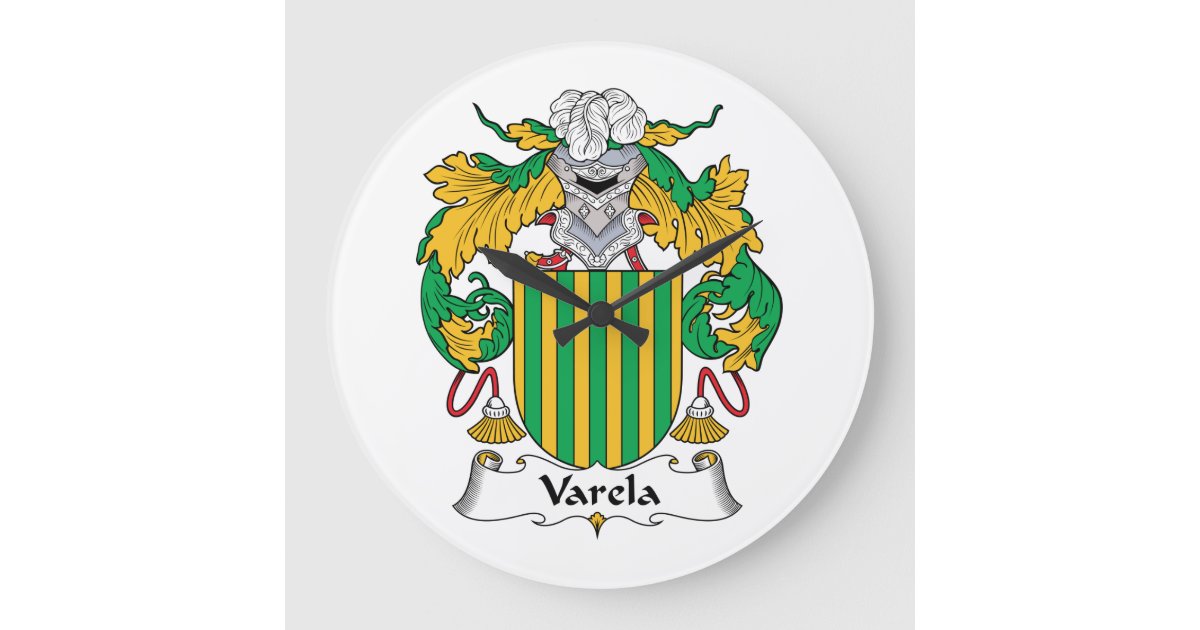Varela Family Crest Large Clock | Zazzle