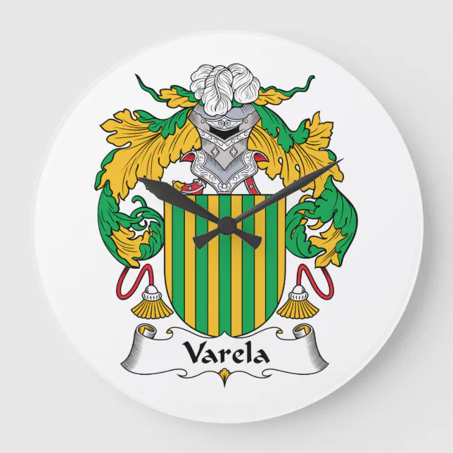 Varela Family Crest Large Clock | Zazzle