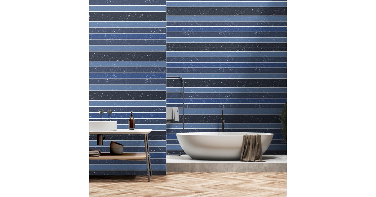 Variegated Blue Stripes Wallpaper | Zazzle