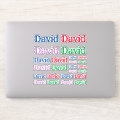 Variety of Sizes of the Name David Sticker | Zazzle