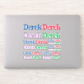 Variety of Sizes of the Name Derek Sticker | Zazzle