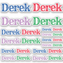 Variety of Sizes of the Name Derek Sticker | Zazzle